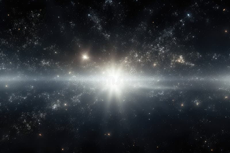 Abstract Effect of Glowing White with Sparkling Rays and Stardust ...