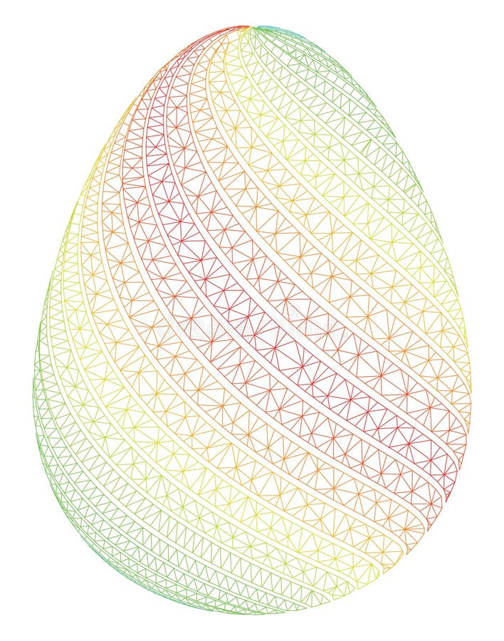 Abstract Egg with Diagonal Stripes Polygonal Frame Vector Mesh ...