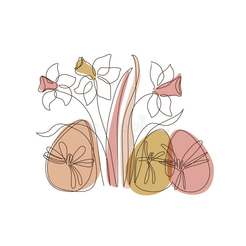 Narcissus Flower in Continuous Line Art Drawing Style. Narcissus Black ...