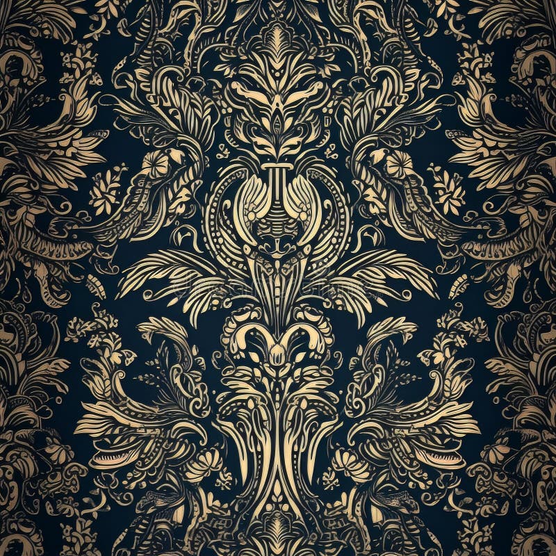 Abstract Elaborate Pattern with Gold Edging, Ornate, Beautiful ...