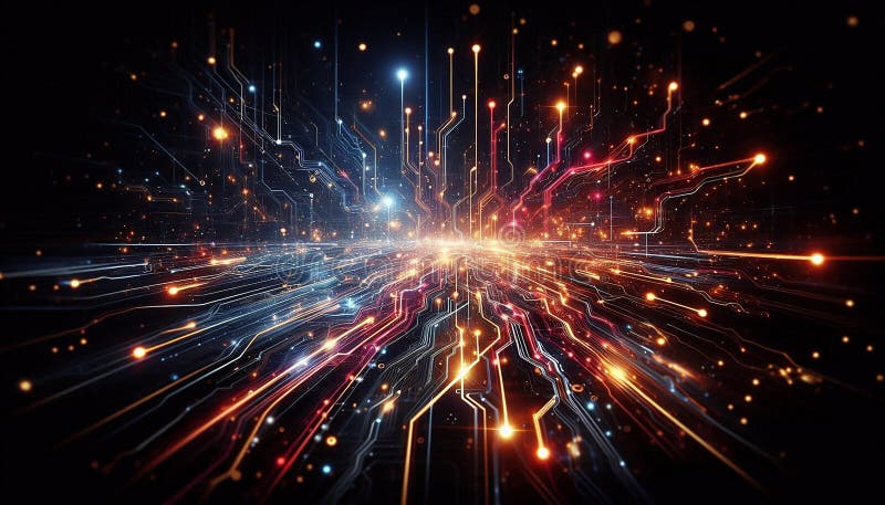 Abstract Electric Background with Colorful Light Effects Stock ...