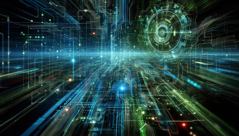 Abstract Electric Circuit Background Design Stock Illustration ...