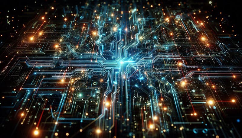 Abstract Electric Circuit Design Background Stock Illustration ...