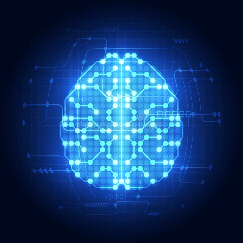 Abstract Electric Circuit Digital Brain,technology Concept Stock Vector ...