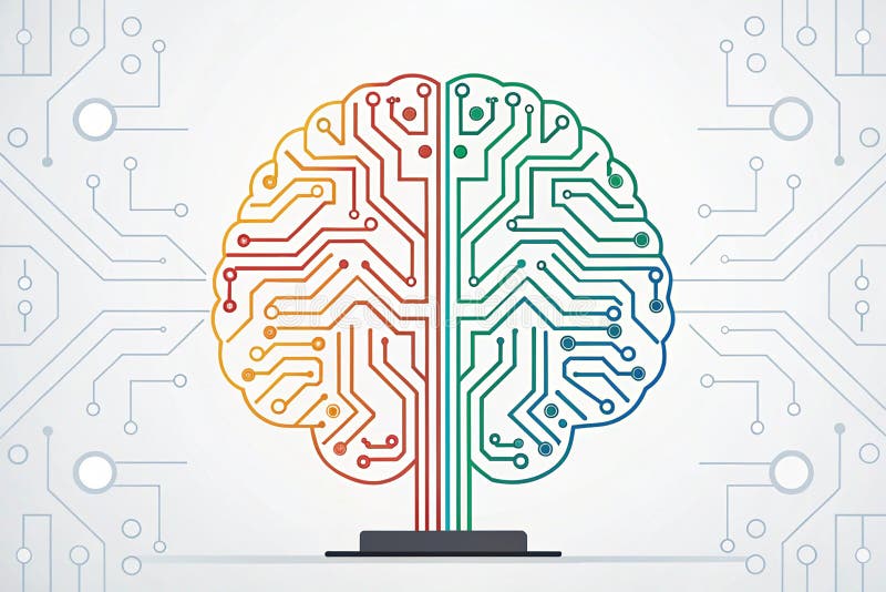 Abstract Electric Circuit Digital Brain,technology Concept Illustration Stock Illustration ...