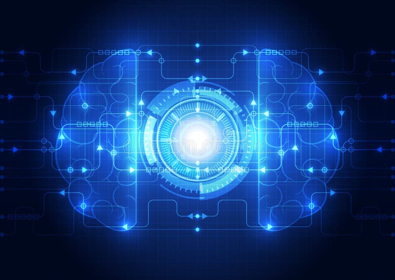 Abstract Electric Circuit Digital Brain,technology Concept Vector Stock ...
