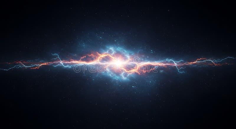 Abstract Electric Lightning Discharge with Sparking Energy Effect Stock ...