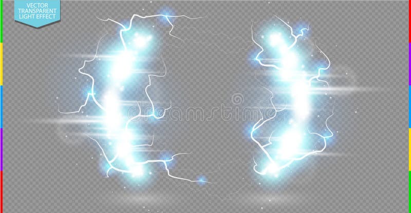 Abstract Electric Science Frame. Shine Border with Energy Lightning and ...