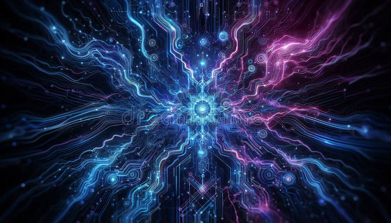 Abstract Electrical Energy Design in Vibrant Colors Stock Illustration ...