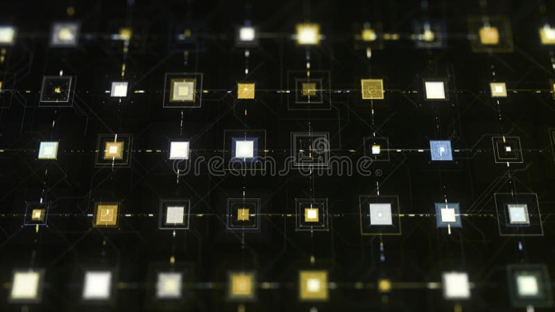 Abstract Electrical Signals in Electronic Circuit. Animation. Circuit ...