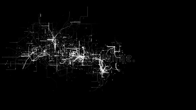 Abstract Electricity Flow or Electronic Circuit Node and Grid Line ...