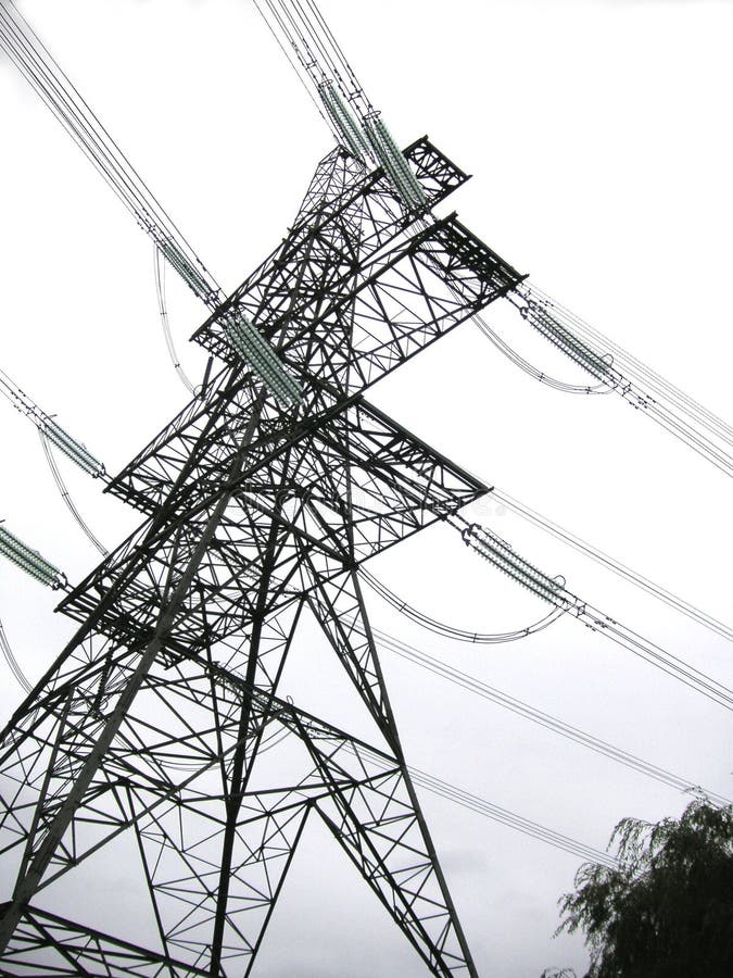 Powerline tower on sunset stock image. Image of supply - 2223631