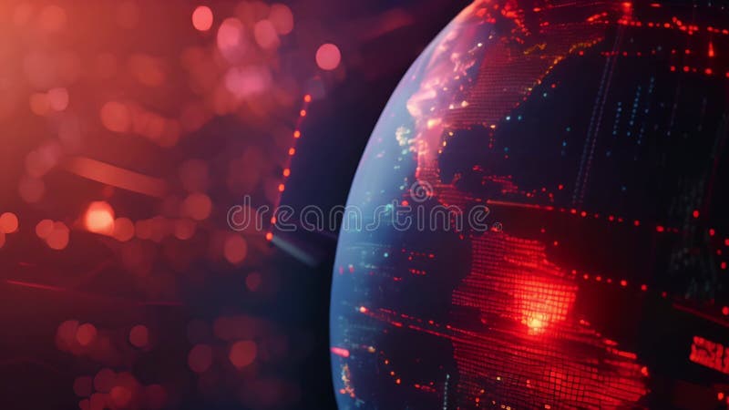 Abstract Electronic Earth World Globe Digital Technology Concept with ...