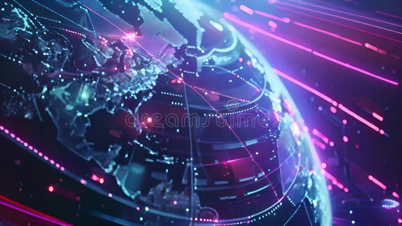 Abstract Digital Earth Map for Global Communication Concept. Stock ...