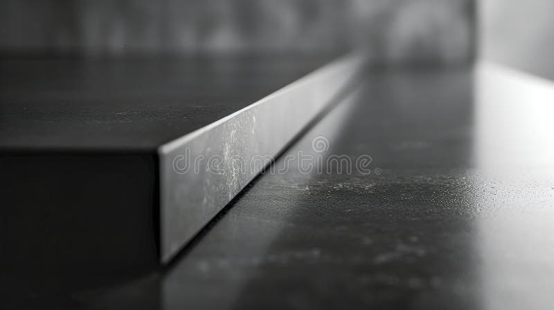 Abstract Elegance of a Black Table Edge in Minimalist Setting ...