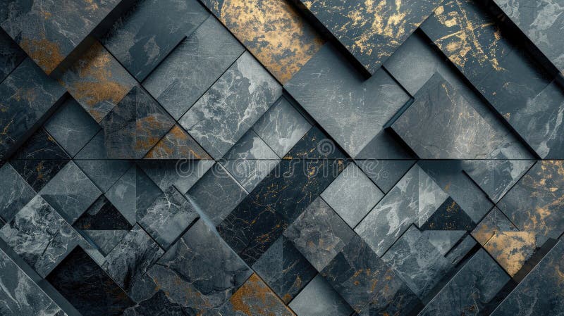 Abstract Elegance: Metallic Marble Mosaic. Stock Illustration ...