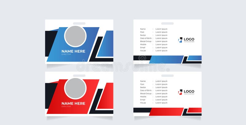 Abstract Elegant Blue Curve Id Card Design, Professional Identity Card ...