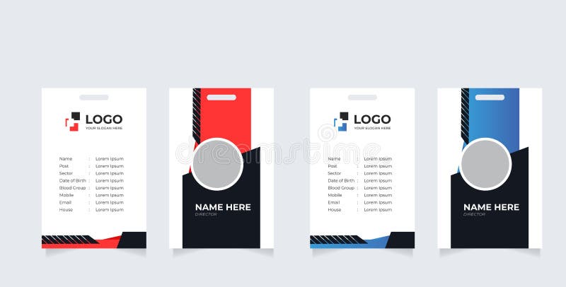 Abstract Elegant Blue Curve Id Card Design, Professional Identity Card ...