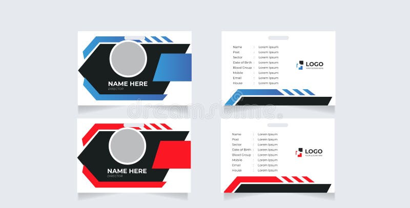 Abstract Elegant Blue Curve Id Card Design, Professional Identity Card ...