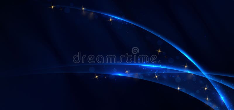 Abstract Elegant Blue Light Lines Background with Lighting Effect Gold ...