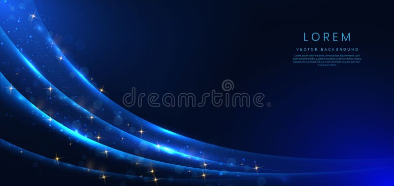 Abstract Elegant Blue Light Lines Background with Lighting Effect Gold ...