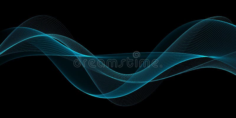 Abstract Elegant Blue Neon Wave Background Stock Illustration ...