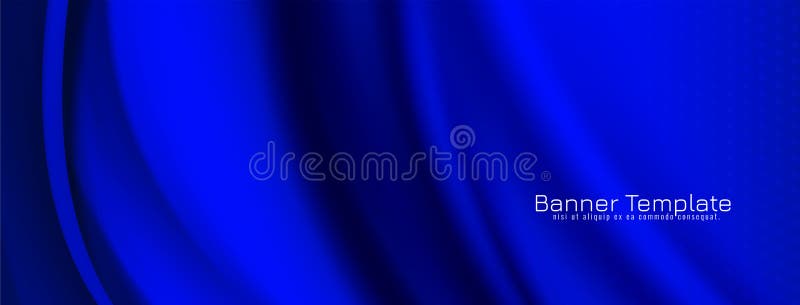 Abstract Elegant Blue Wave Style Banner Design Stock Vector ...