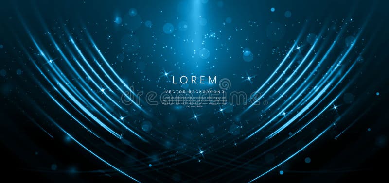 Abstract Elegant Curve Blue Glowing Line with Lighting Effect Sparkle ...