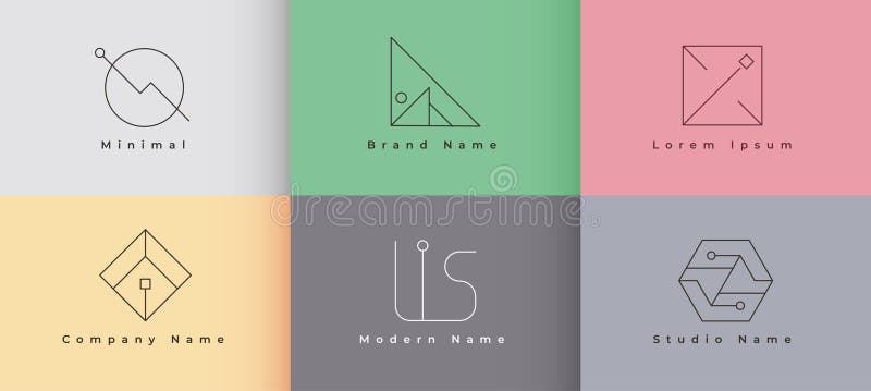 Abstract and Elegant Geometric Identity Symbol Template in Set Stock ...