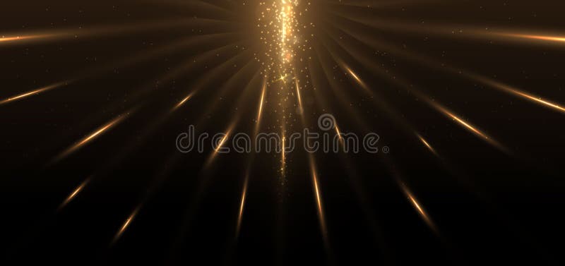 Abstract Elegant Gold Glowing Line with Lighting Effect Sparkle on ...