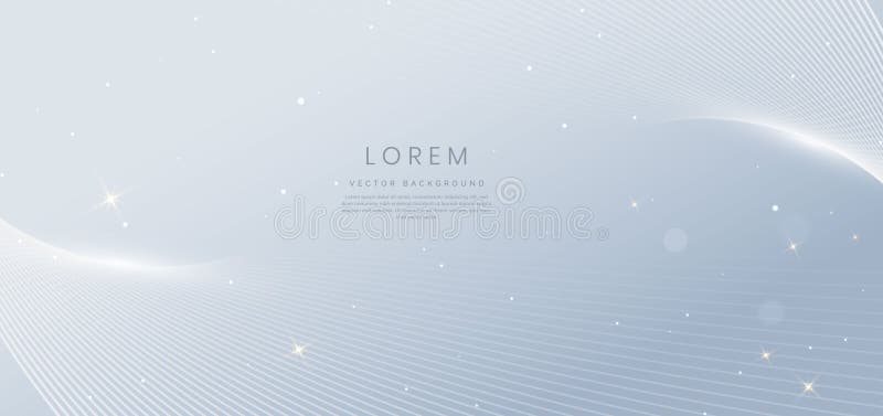 Abstract Elegant Grey Background with White Dynamic Wave Lines Stock ...