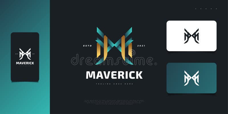 Abstract and Elegant Letter M Logo Design with Gate Concept in Blue and ...