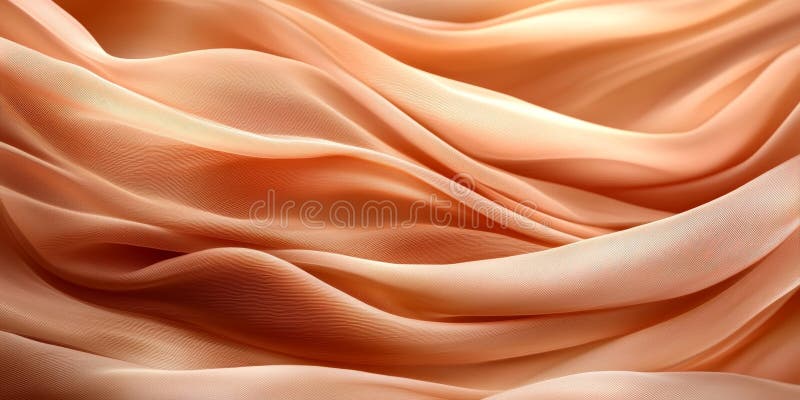Abstract Elegant Light Orange Silk Fabric Background, Smooth Drapery ...