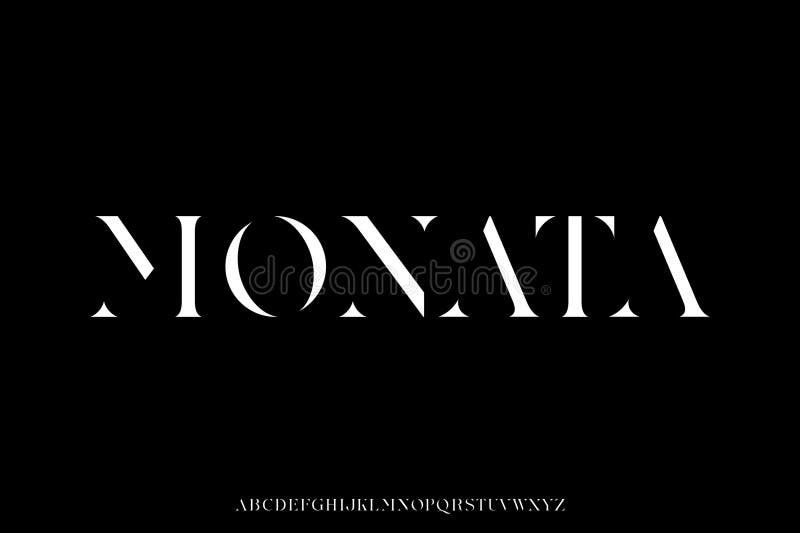 Abstract Elegant Serif Stencil Type Alphabet Display Font Vector ...