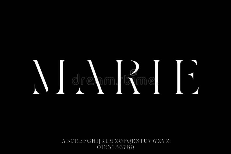 Abstract and Elegant Serif Stencil Type Style Font Vector Illustration ... Abstract and Elegant Serif Stencil Type Style Font Vector Illustration ...