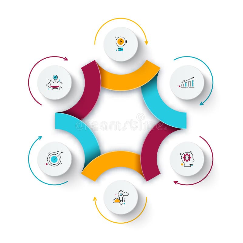 Abstract Element of Cycle Diagram with 6 Steps. Stock Vector ...