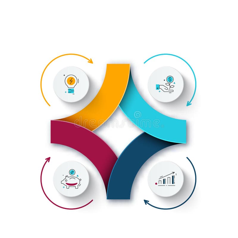 Abstract Element of Cycle Diagram with 4 Steps. Stock Vector ...