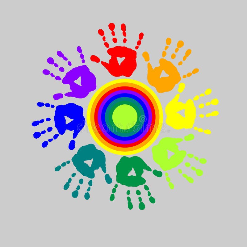 Abstract Element for Design with Hand Prints Stock Vector ...