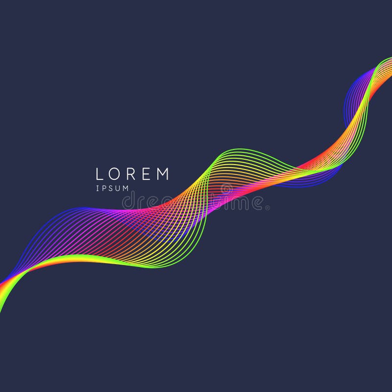 Abstract Element with Dynamic Linear Waves. Vector Illustration Stock ...