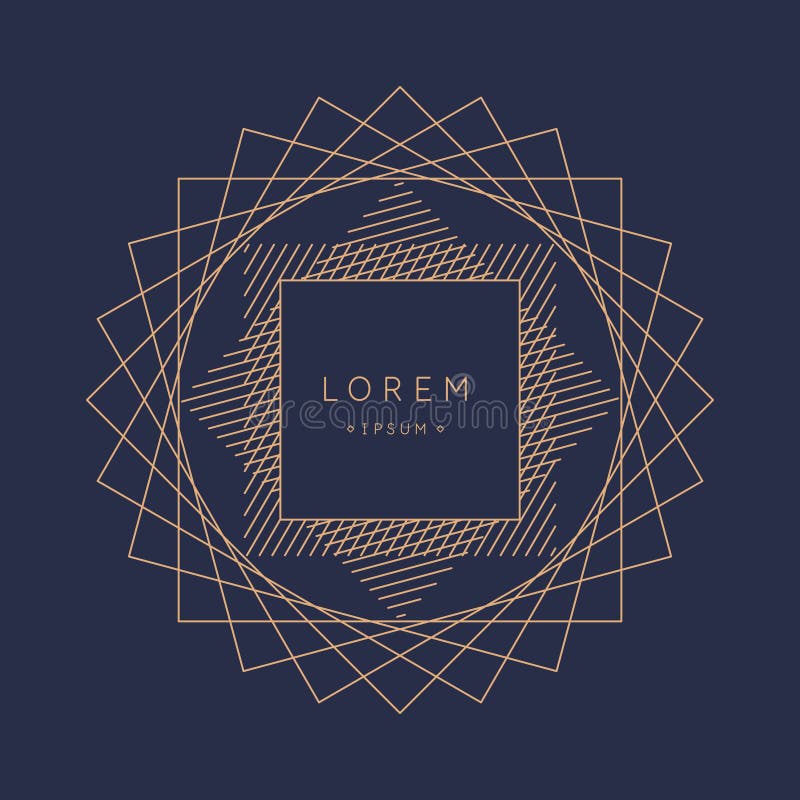 Abstract Element with Gold Lines. Vector Illustration. Stock Vector ...