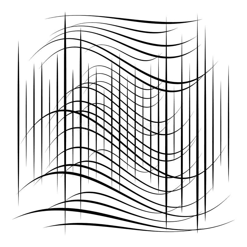 Abstract Element with Random Overlapping Lines. Abstract Distored Lines ...