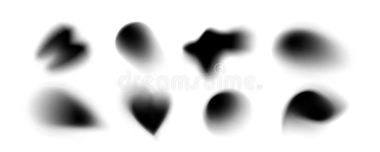 Abstract Elements with Blur Shape Blob Set Stock Illustration ...