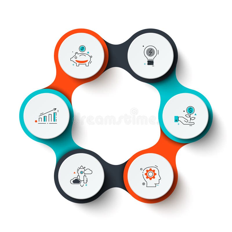 Abstract Elements of Cycle Diagram with 6 Steps, Options or Processes ...