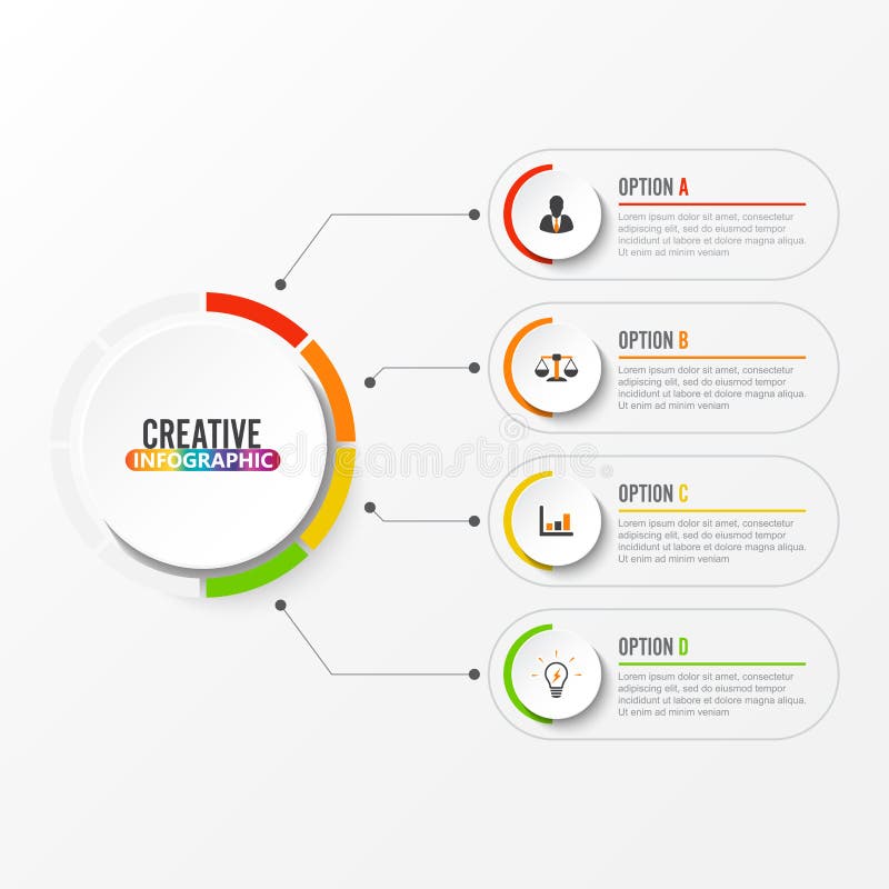 Set Abstract Elements of Graph Infographic Template with Label ...