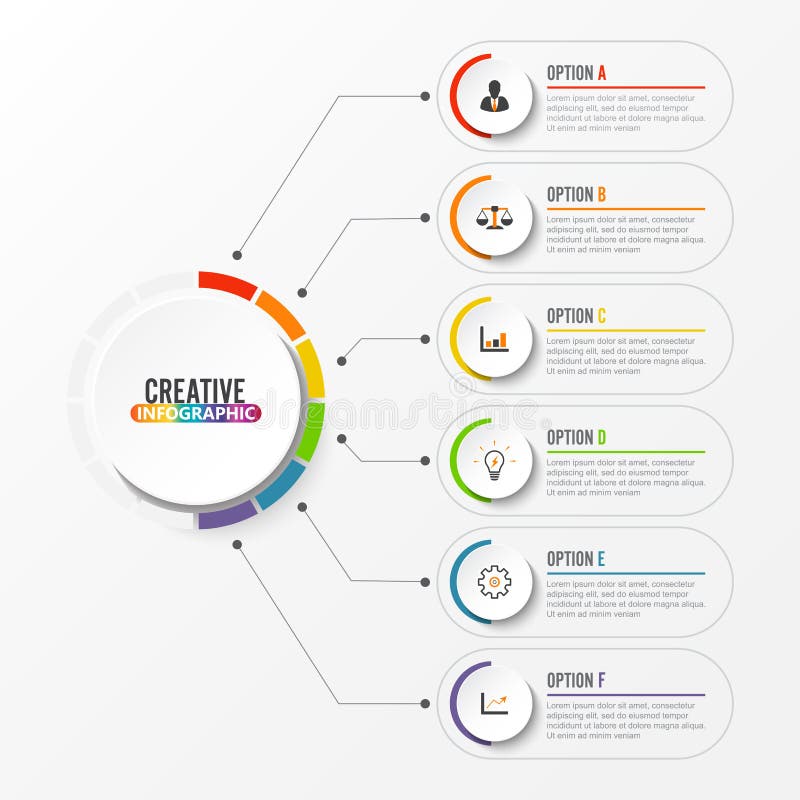 Abstract Elements of Graph Vector Infographic Template with Label ...