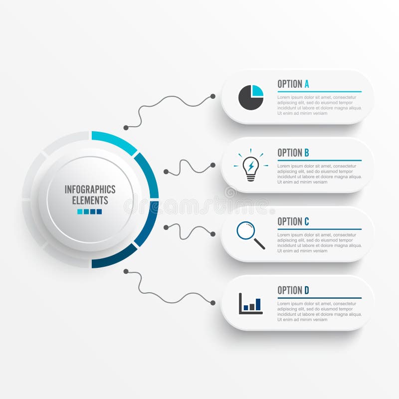 Abstract Elements of Graph Vector Infographic Template with Label ...