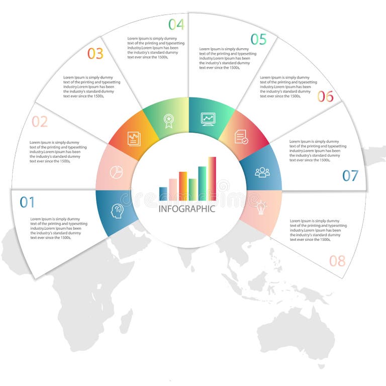 Abstract Elements Infographic Circle Ring Shape Data Vector Template Process Concept Step for ...