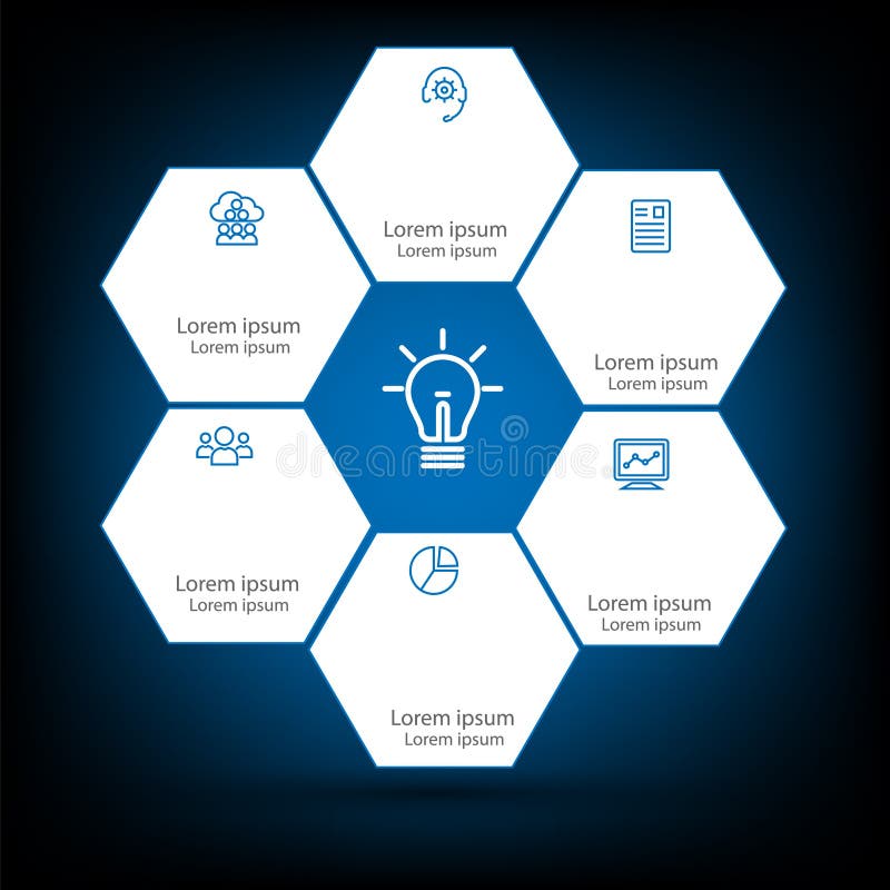 Abstract Elements Infographic Hexagon Shape Data Vector Template ...