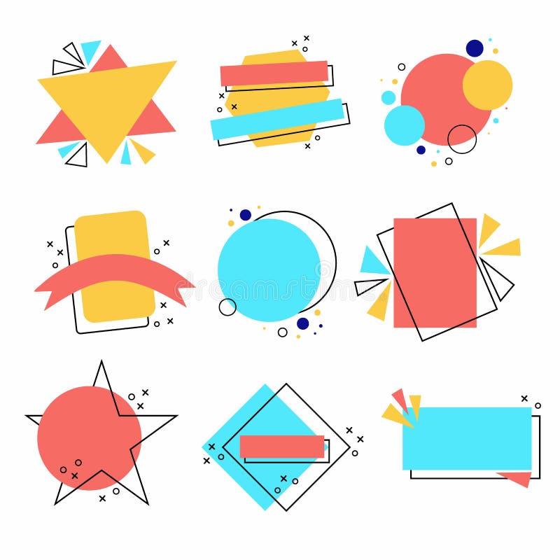 Abstract Elements. Modern Bright Colorful Background Set for Graphic ...