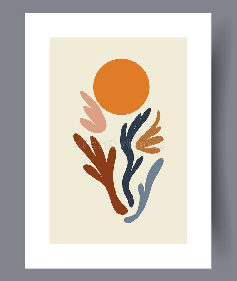 Abstract Elements Pastel Clutter Wall Art Print Stock Vector ...